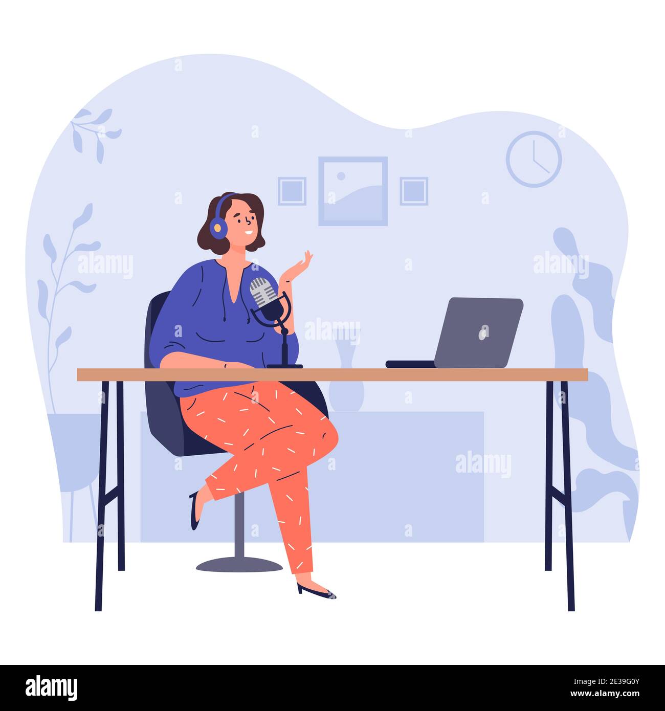 Woman radio host podcast Cut Out Stock Images & Pictures - Alamy