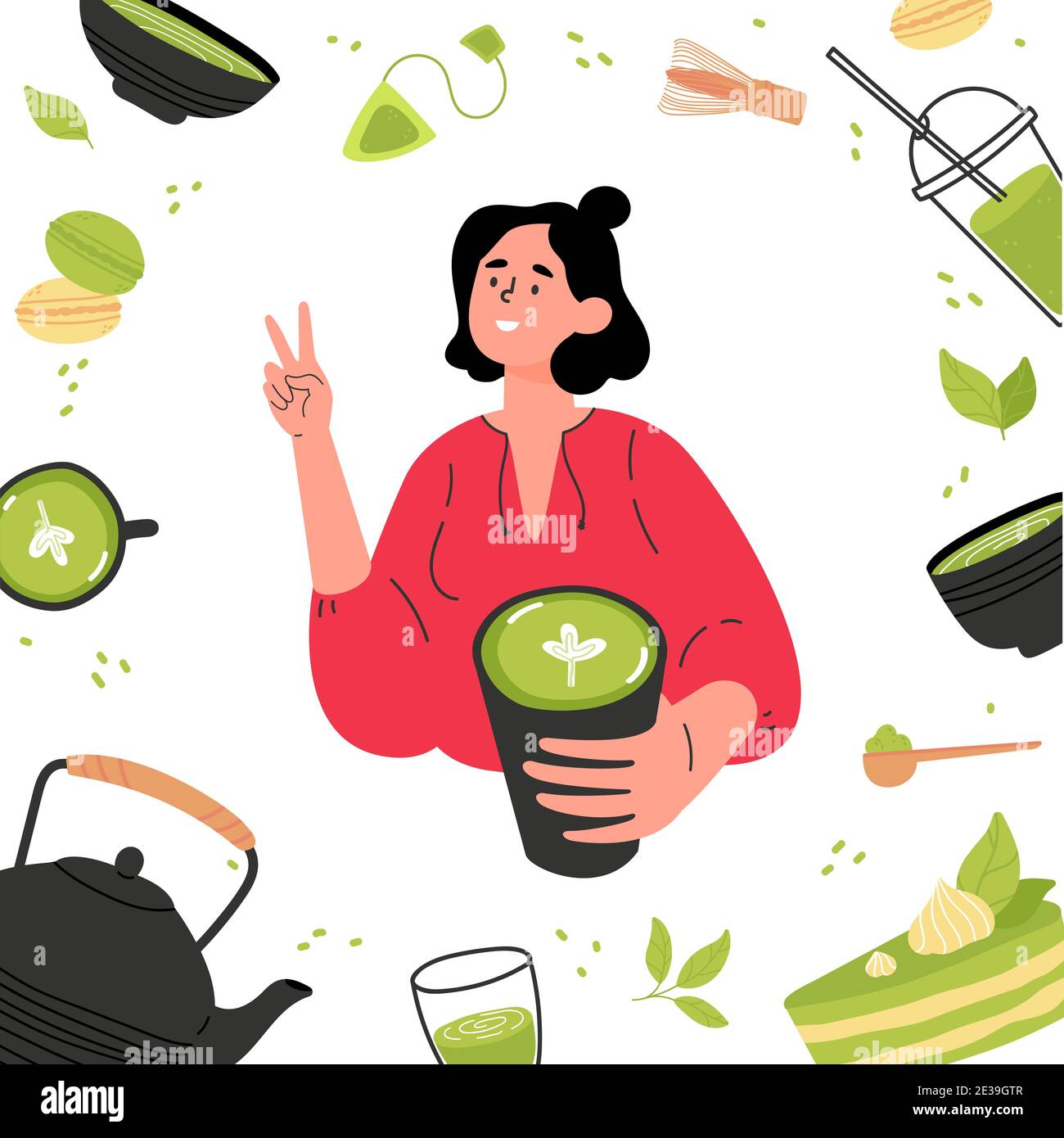 Matcha green organic tea Stock Vector Images - Alamy