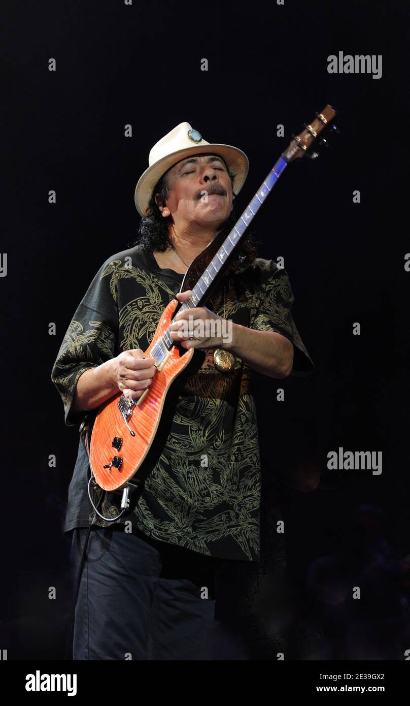 Carlos Santana performs live on stage with his band at the 'Palais ...