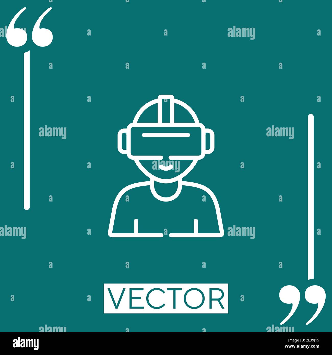 virtual reality vector icon Linear icon. Editable stroke line Stock ...