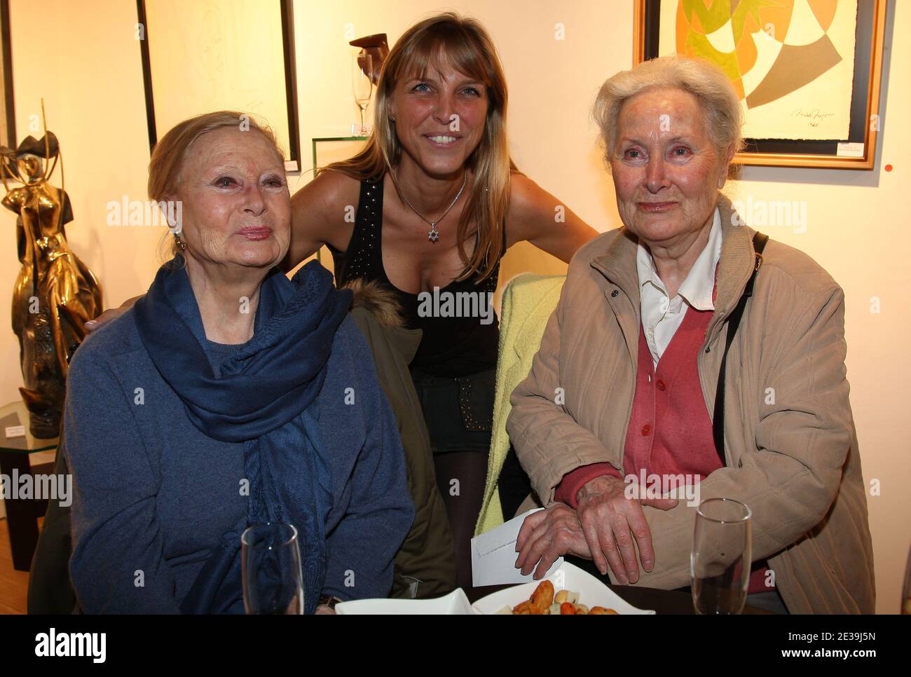 French actress Michele Morgan poses with Deborah Marshall and Helene ...