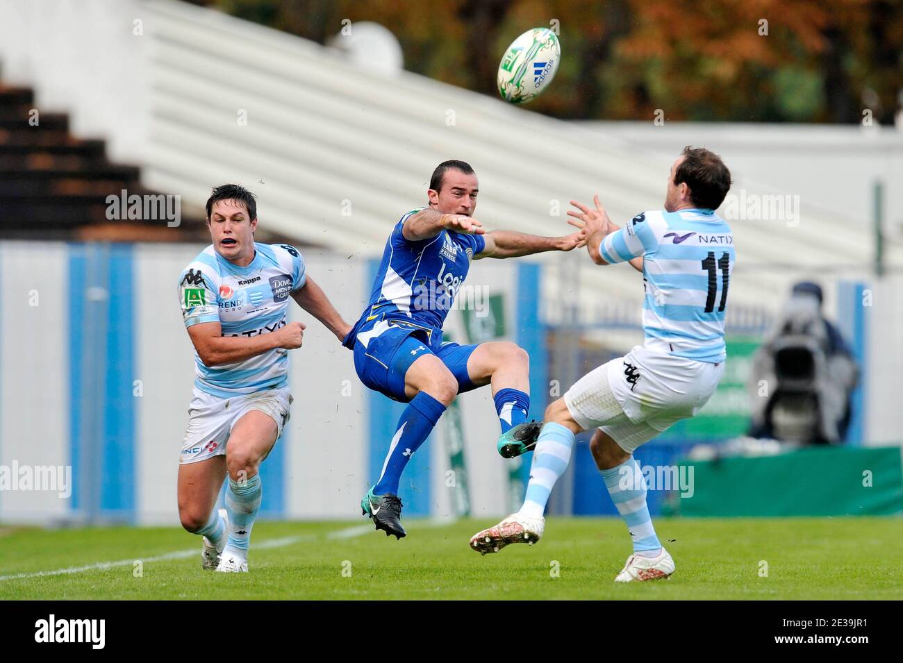 Racing's Henry Chavancy, Julien Saubade and Clermont's Benoit Baby ...