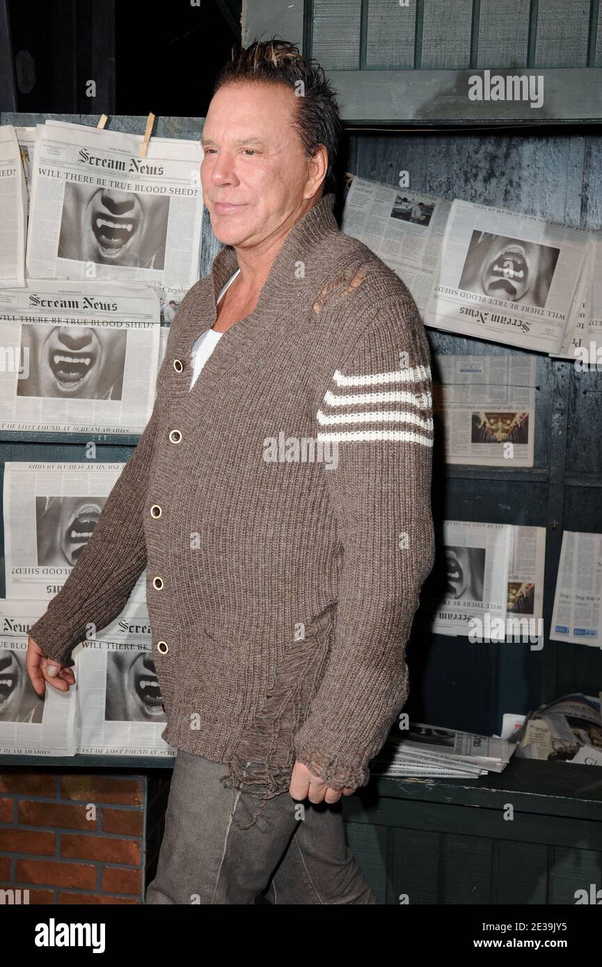 Mickey Rourke attends Spike TV's 'Scream 2010' held at The Greek ...