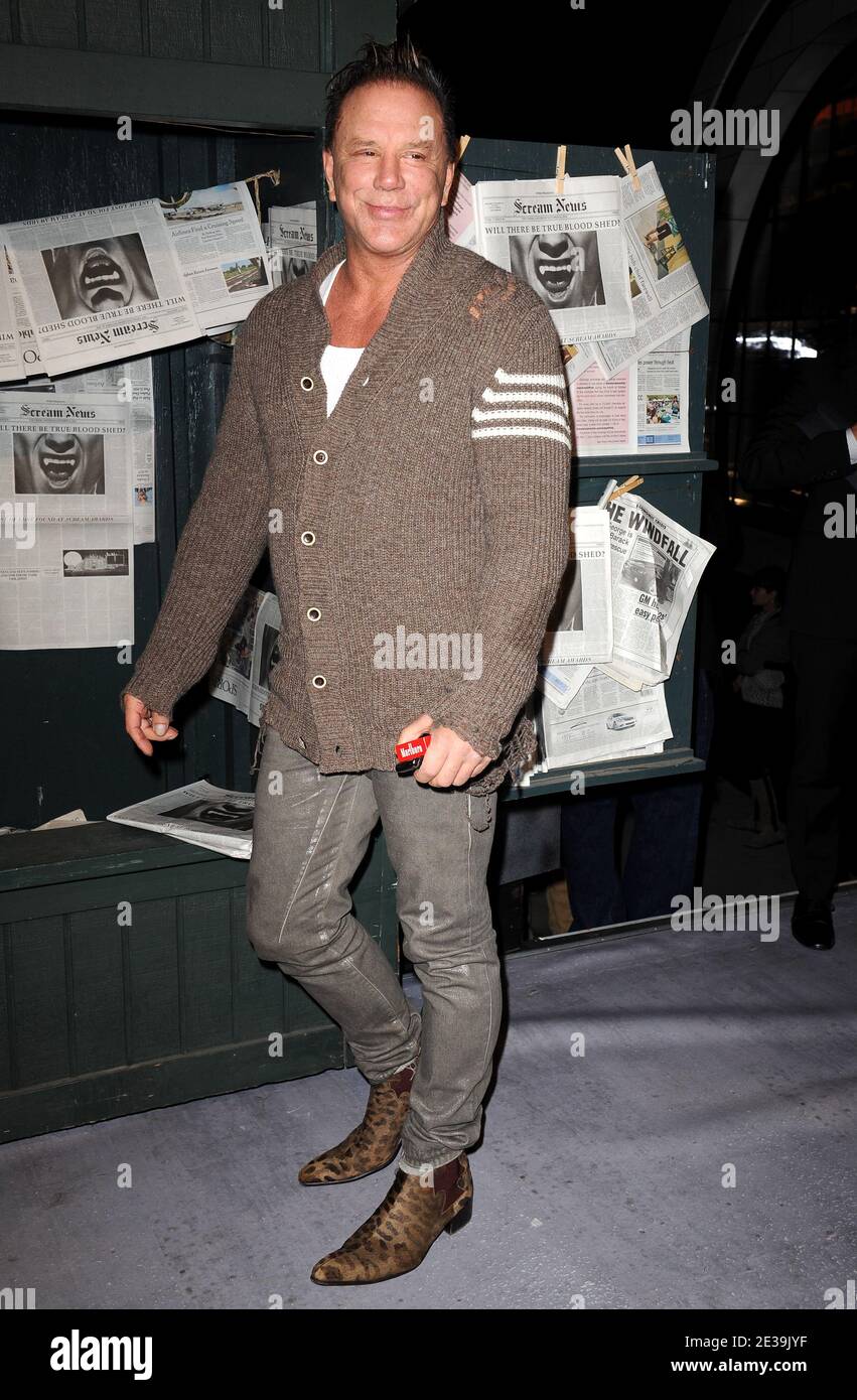 Mickey Rourke attends Spike TV's 'Scream 2010' held at The Greek ...