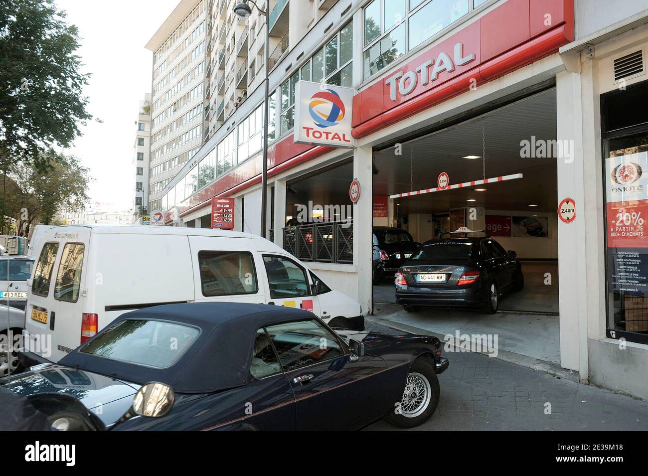 Illustration of gasoline station in Paris, France on October 18, 2010 ...