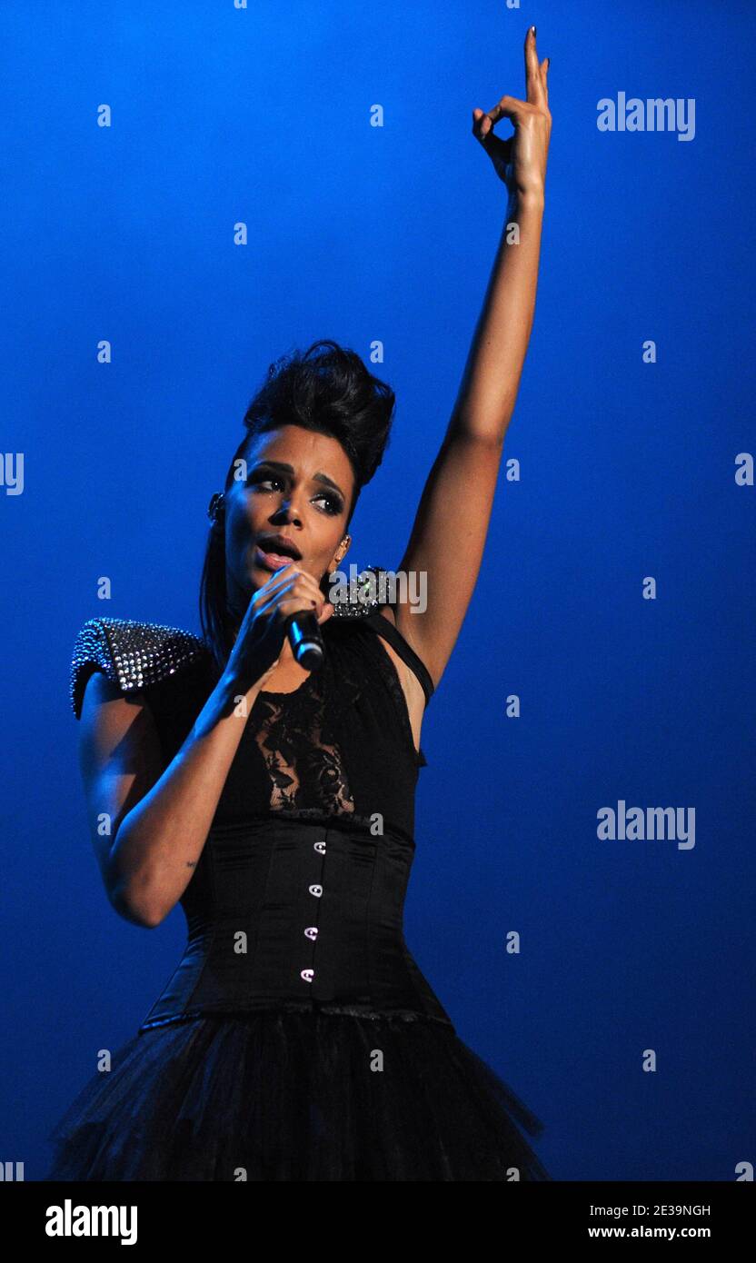 French singer Shy'm performs live with her band at the 'Palais ...