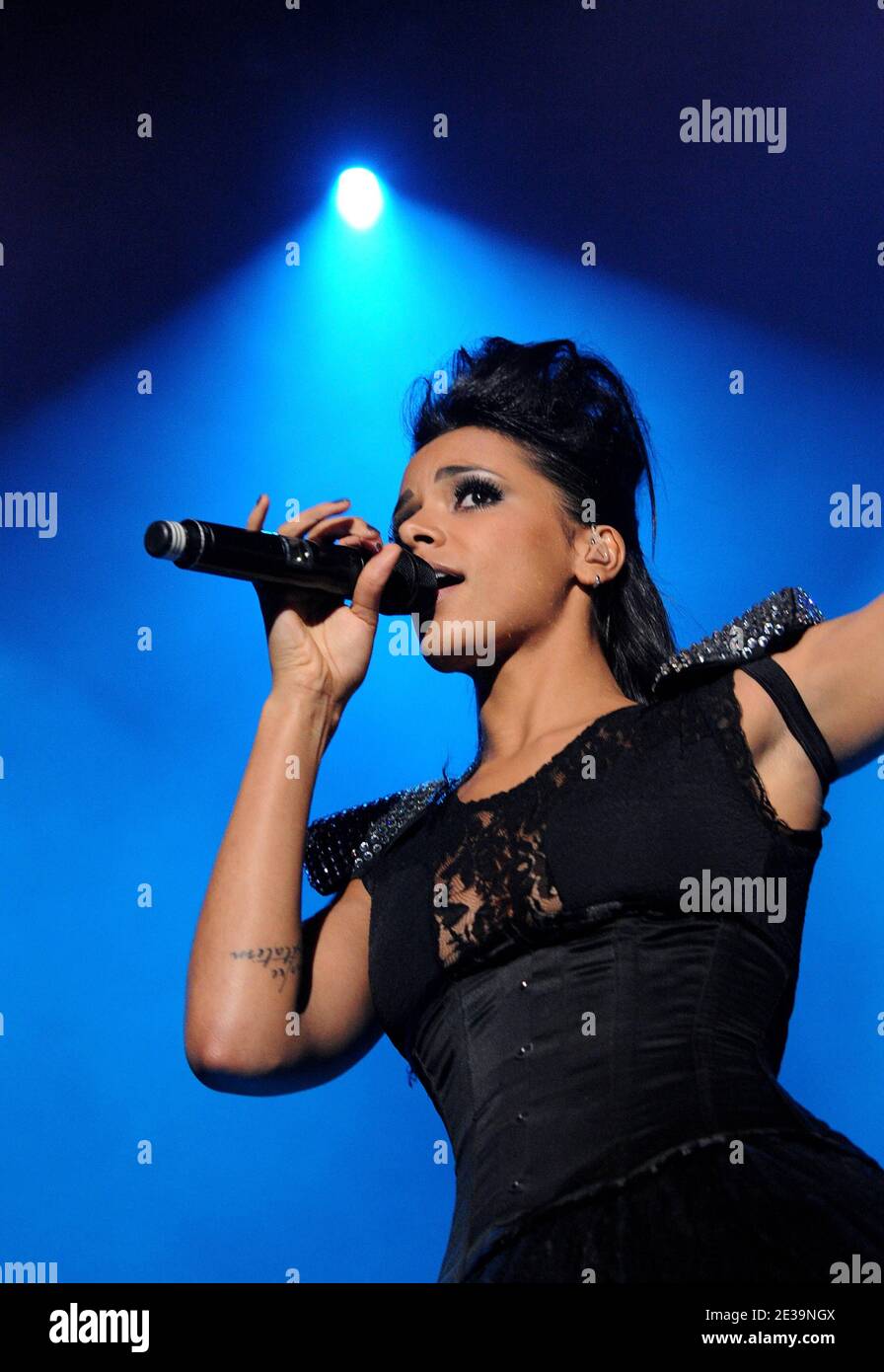 French singer Shy'm performs live with her band at the 'Palais ...