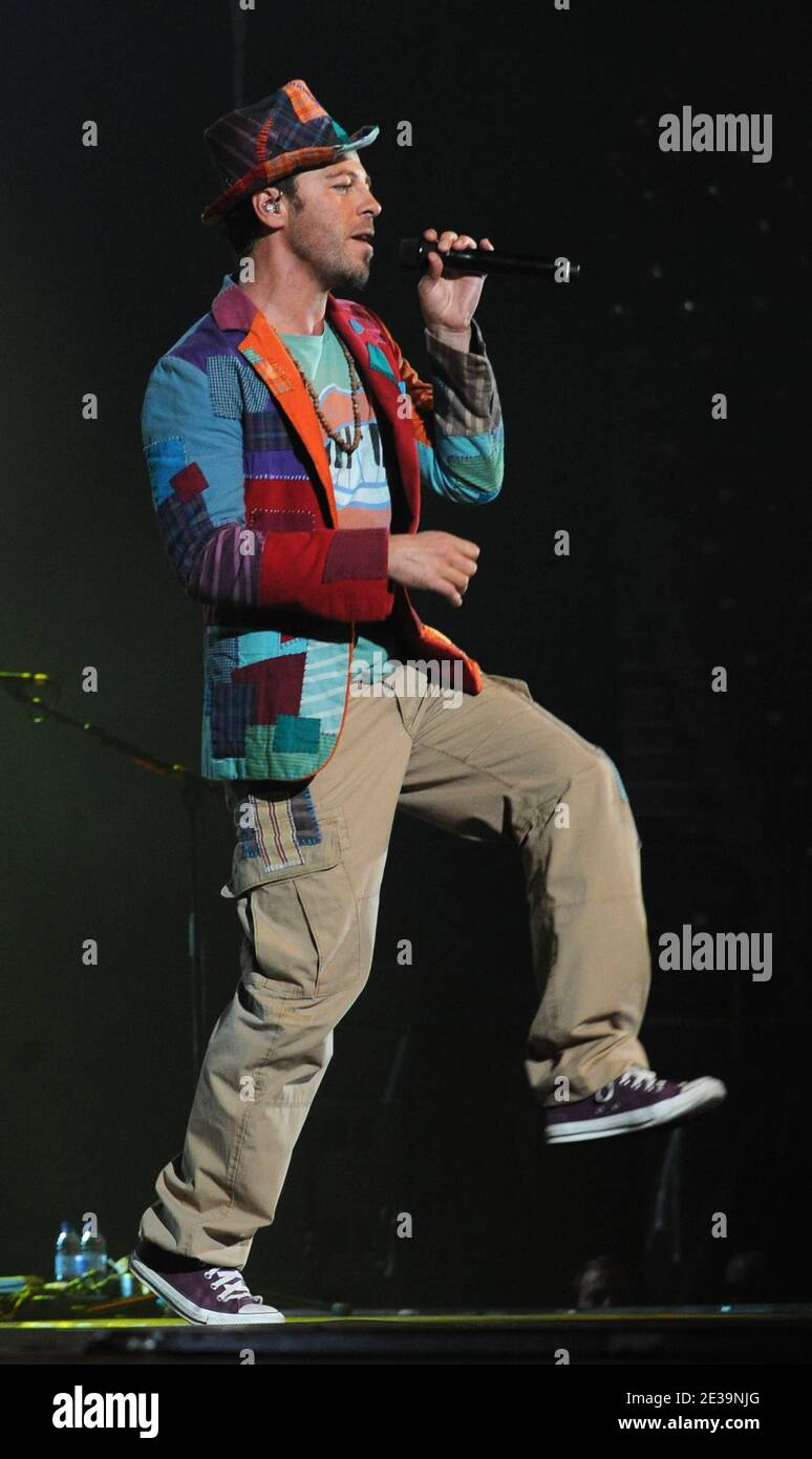 French singer Christophe Mae performs live with his band at the 'Palais ...