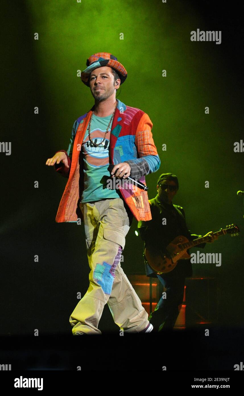 French singer Christophe Mae performs live with his band at the 'Palais ...