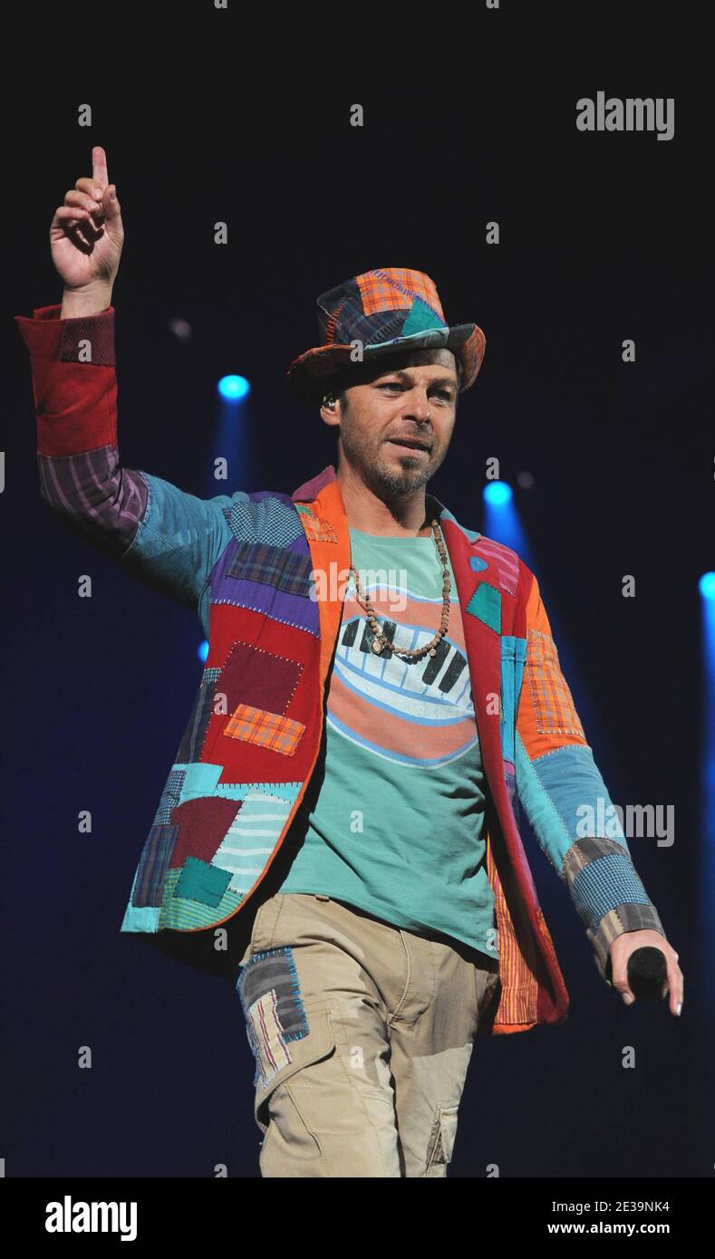 French singer Christophe Mae performs live with his band at the 'Palais ...
