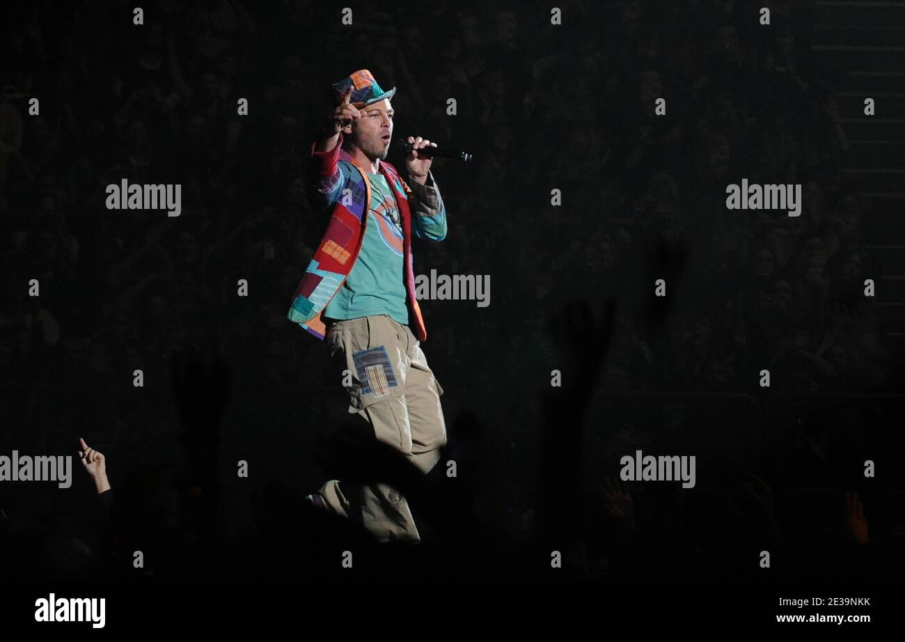 French singer Christophe Mae performs live with his band at the 'Palais ...
