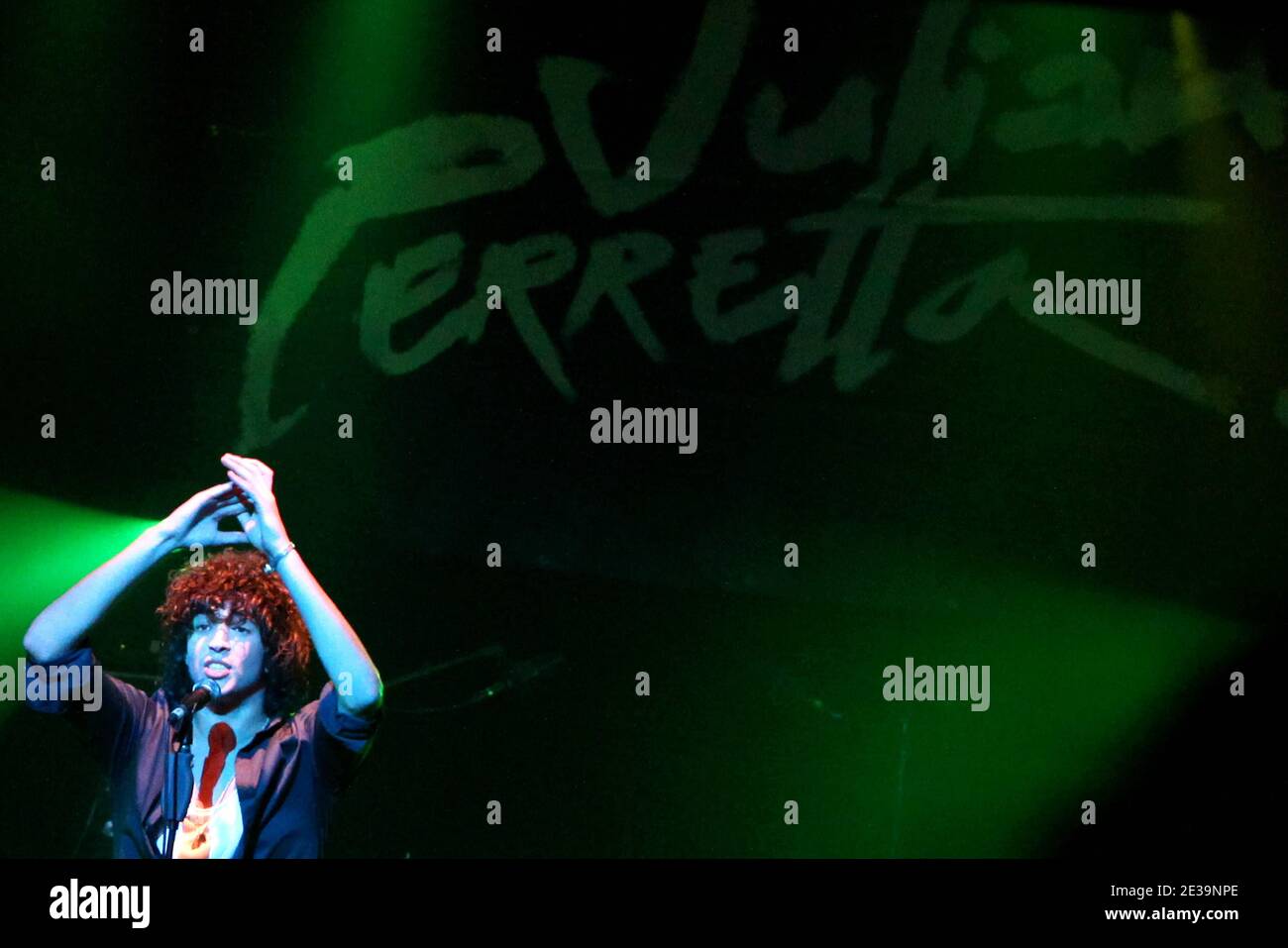 British singer Julian Perretta performs on the stage at the Alhambra in ...