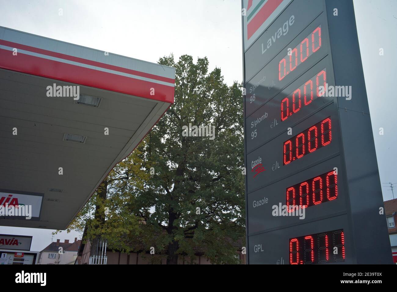 Illustration of gasoline station in Strasbourg, France on October 25 ...