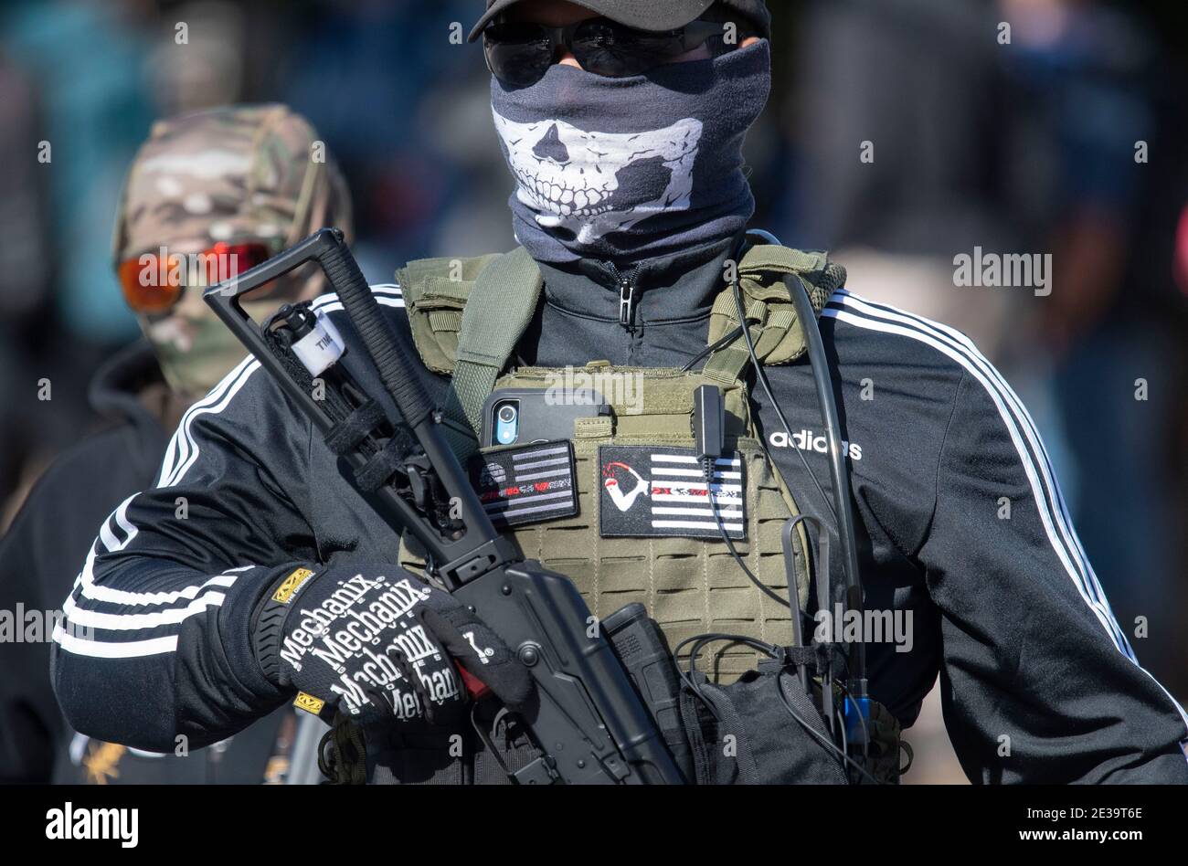 Austin, TX USA, Jan. 17th, 2021: Heavily armed members of a volunteer ...