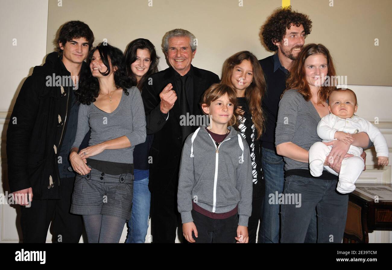 French Director Claude Lelouch poses with his family, Sachka, Salome ...