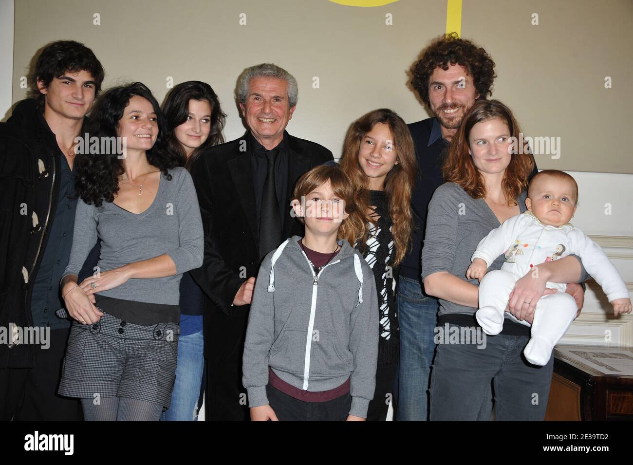 French Director Claude Lelouch poses with his family, Sachka, Salome ...