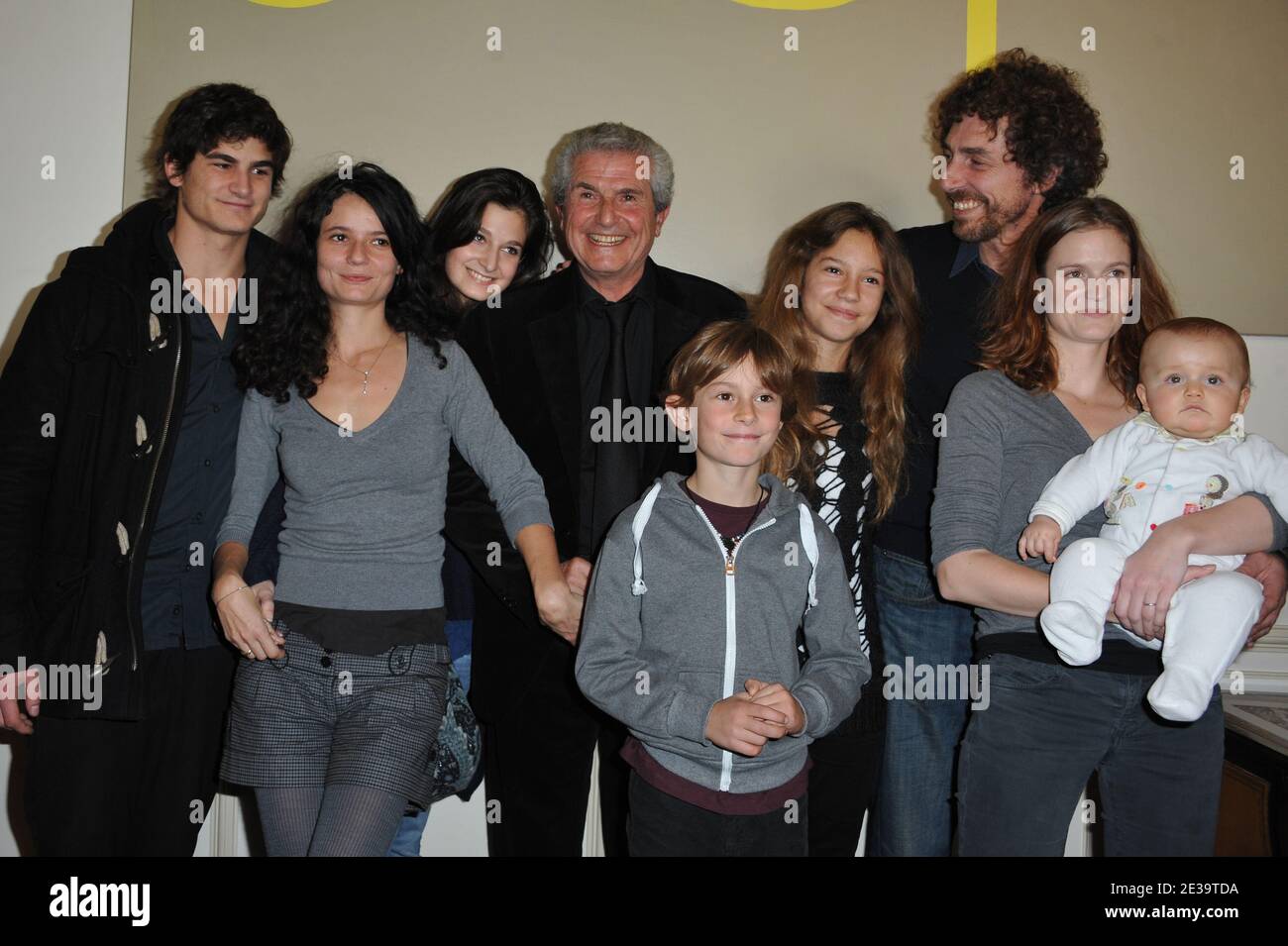 French Director Claude Lelouch poses with his family, Sachka, Salome ...