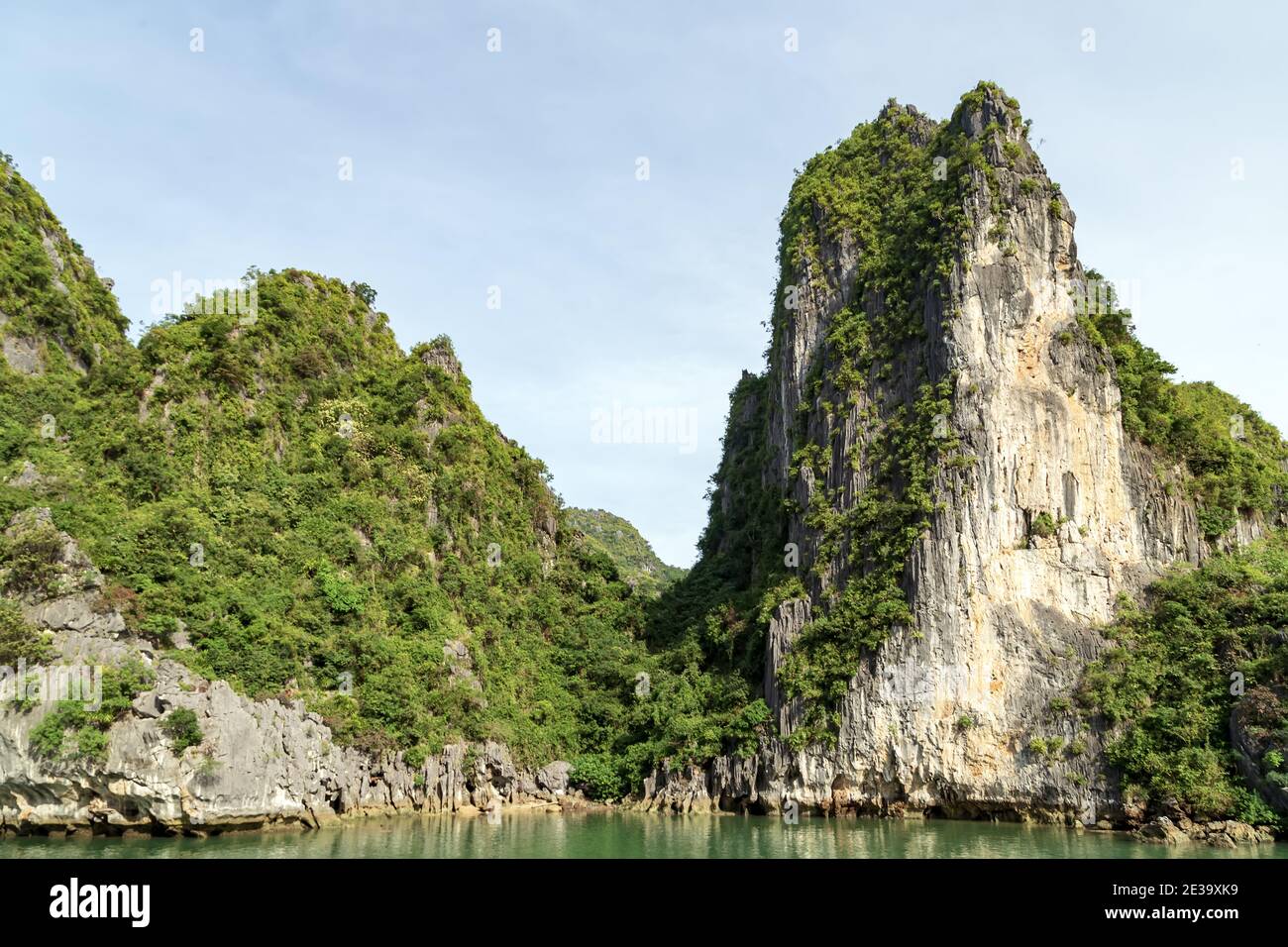 mountain limestone islands landscape in Ha Long Bay, Vietnam Stock ...