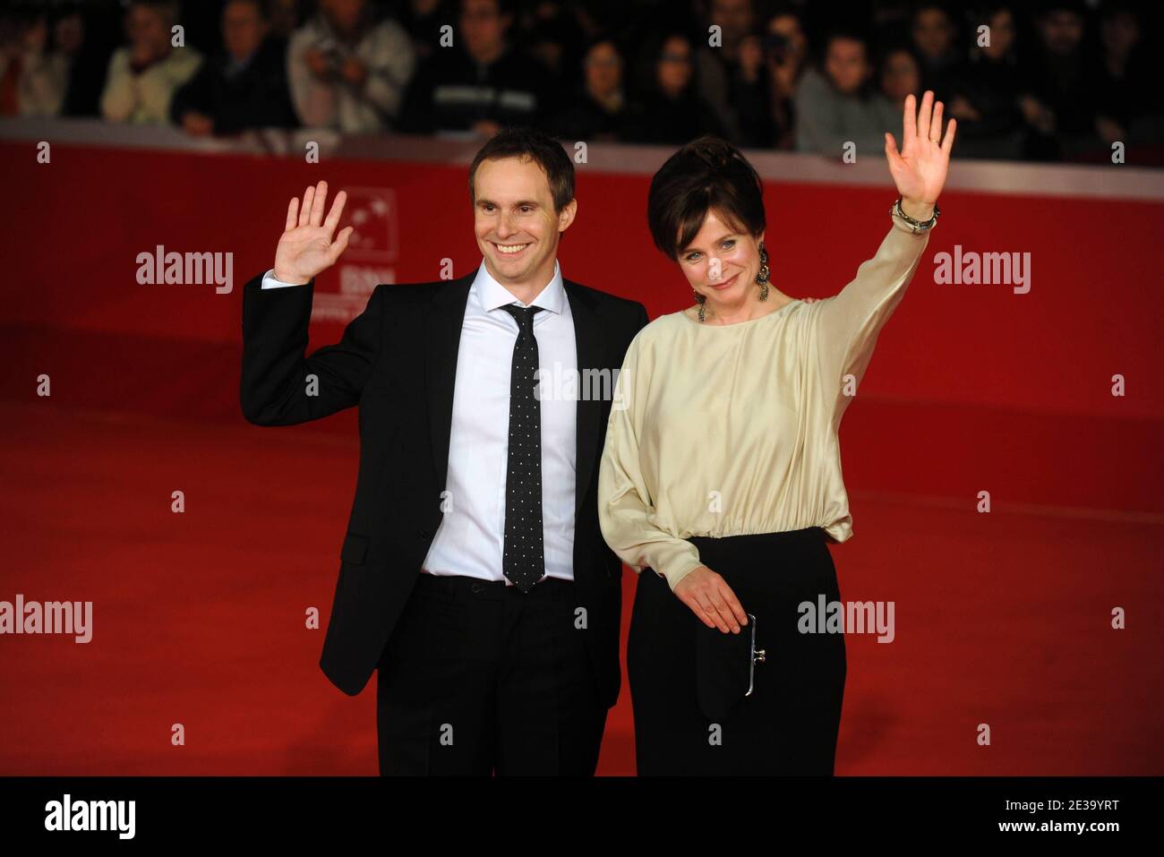 Director Jim Loach (L) and actress Emily Watson attend the 'Oranges and ...