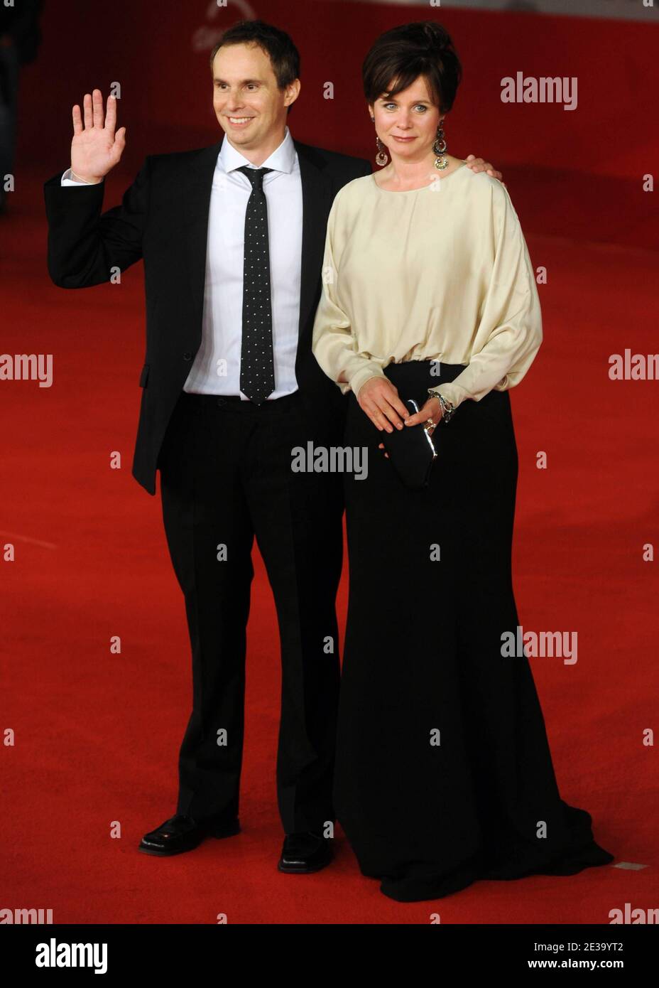 Director Jim Loach (L) and actress Emily Watson attend the 'Oranges and ...