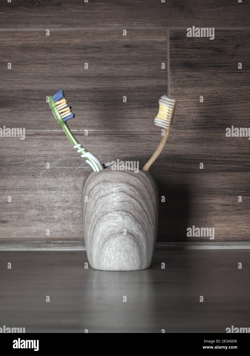 Toothbrushes in storage boxes, toothbrushes in the bathroom on the ...