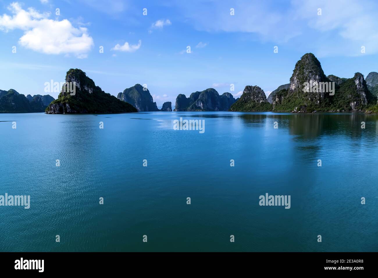 mountain limestone islands landscape in Ha Long Bay, Vietnam Stock ...