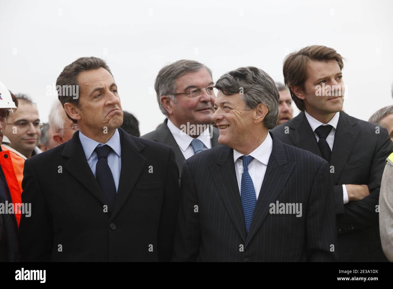 French President Nicolas Sarkozy accompanied by French Minister of ...