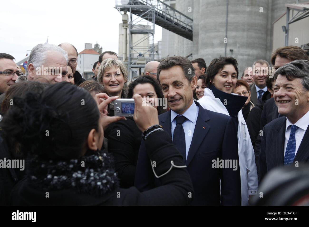 French President Nicolas Sarkozy accompanied by French Minister of ...