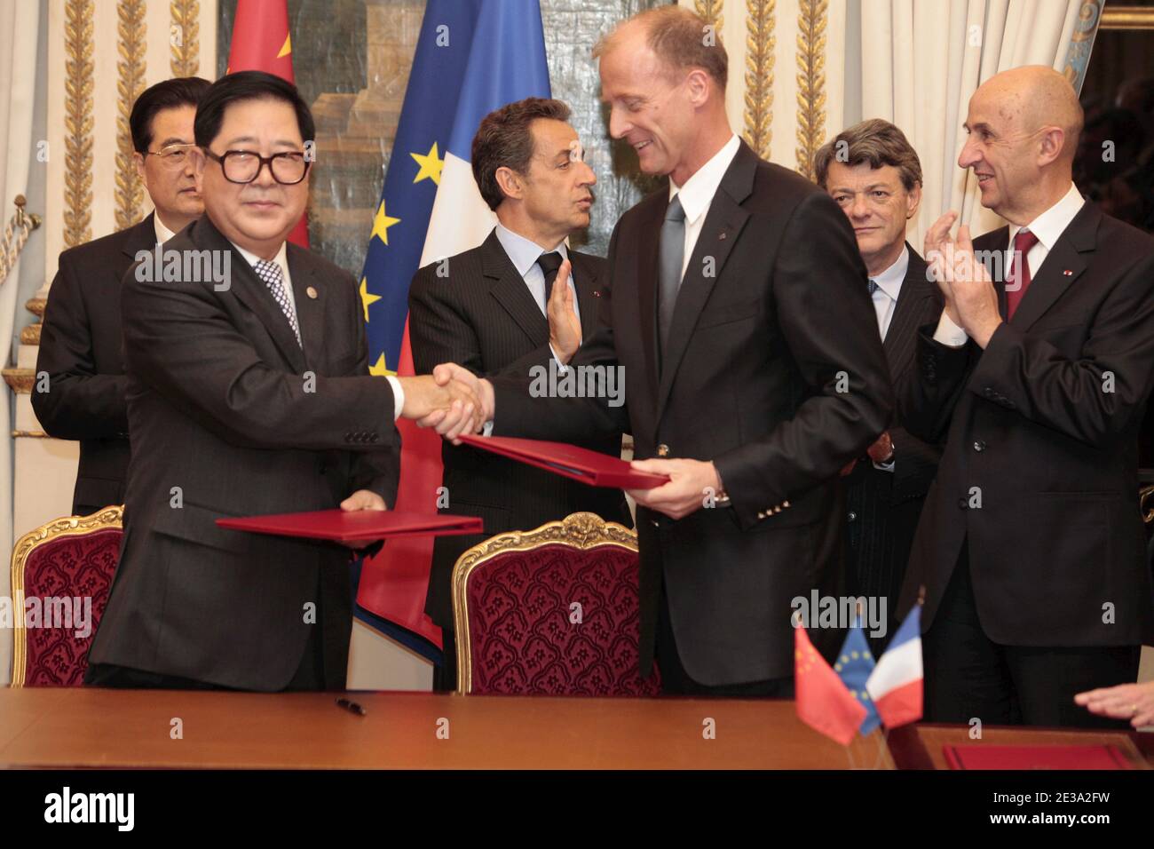 French President Nicolas Sarkozy, Chinese President Hu Jintao and ...