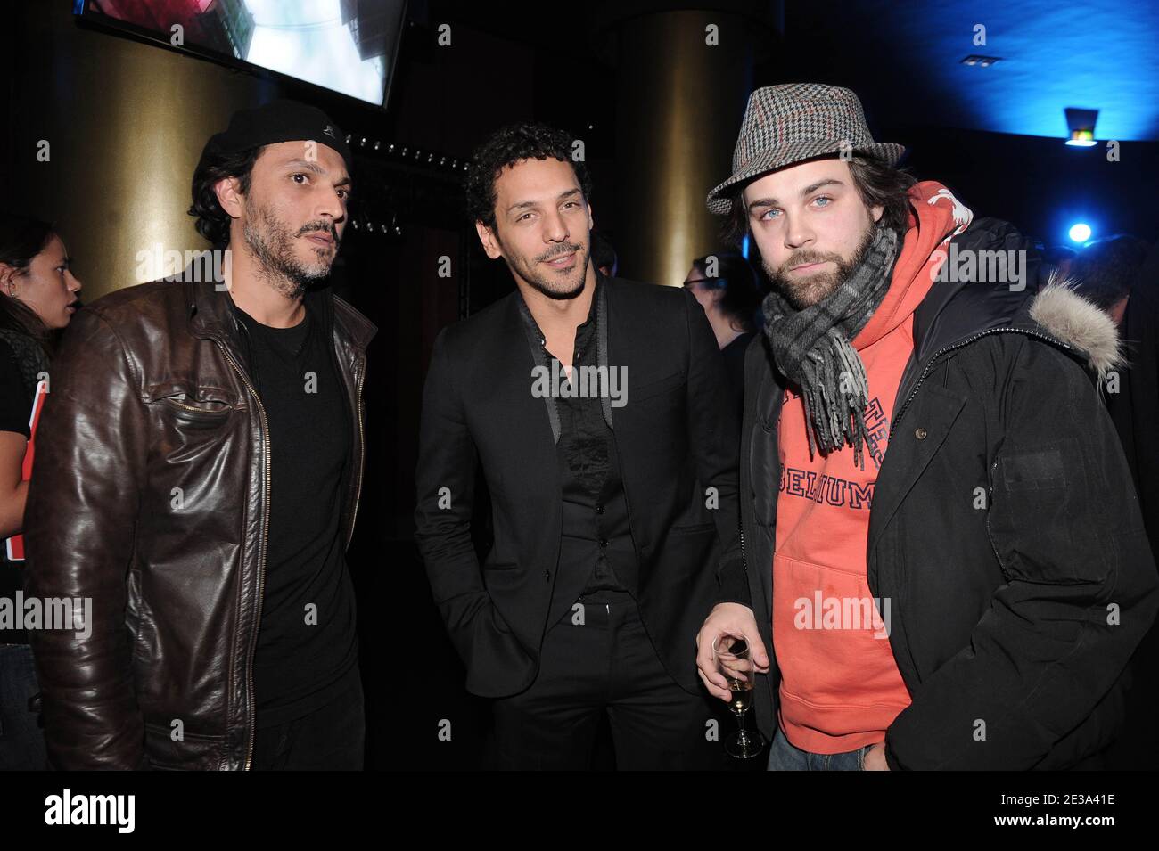 Tomer Sisley, Arthur Jugnot and Olivier Sitruk attend the video Game ...