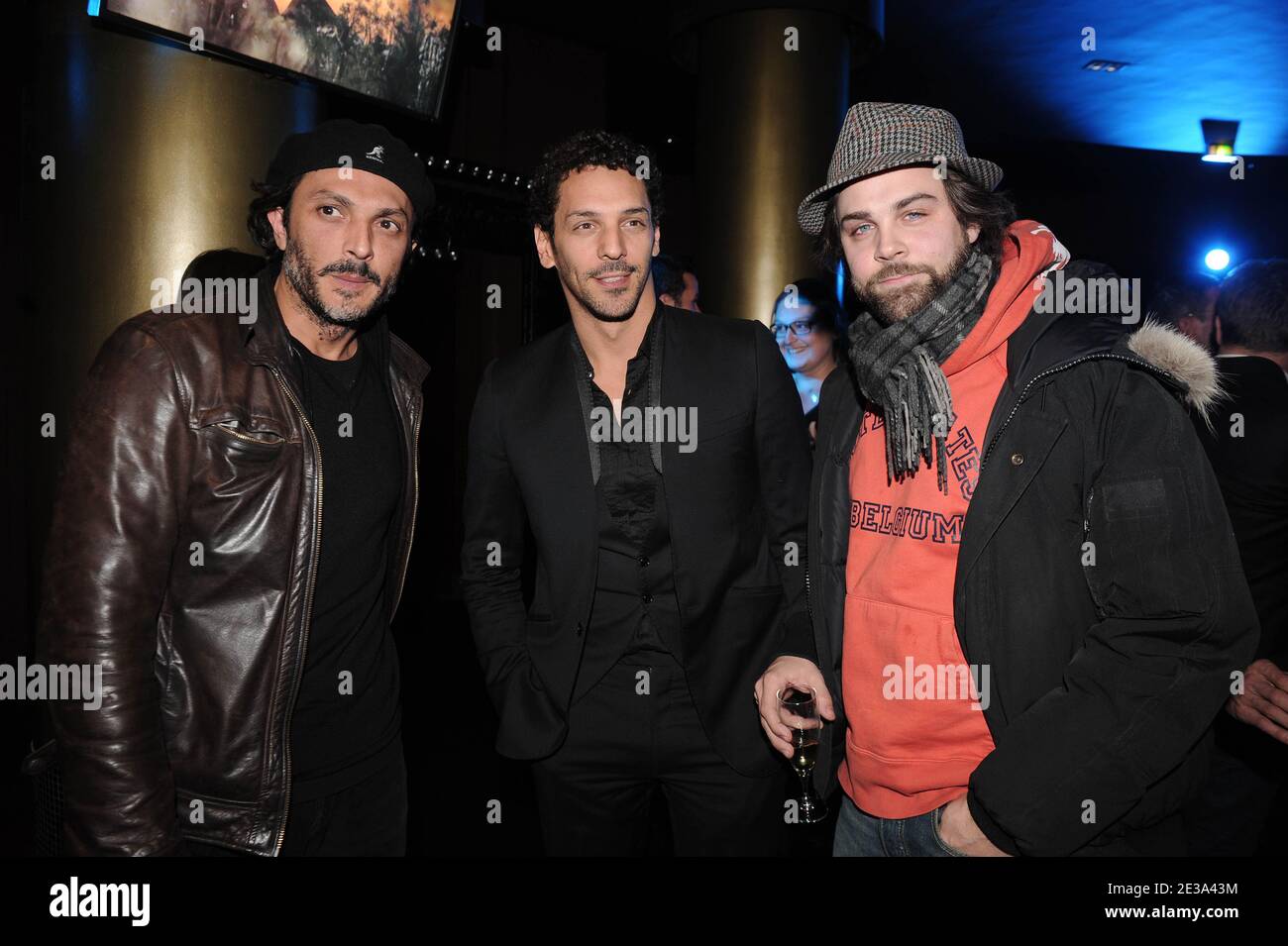 Tomer Sisley, Arthur Jugnot and Olivier Sitruk attend the video Game ...