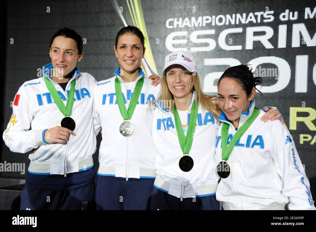 Italy winning in the women's team foil event at the Fencing World ...