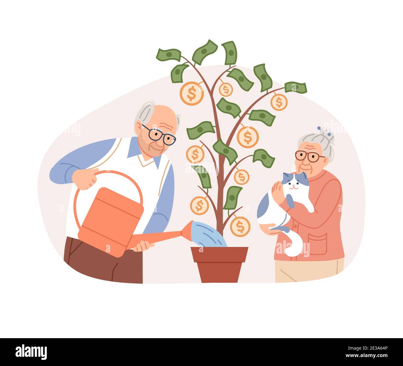 Pension pot tree Stock Vector Images - Alamy