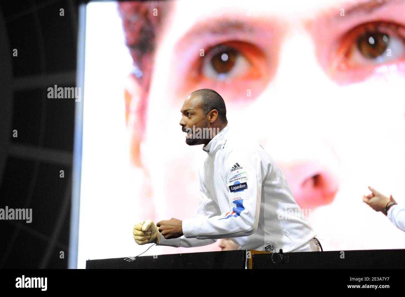 France(right) beats USA(left) in the final of the men's team epee event ...