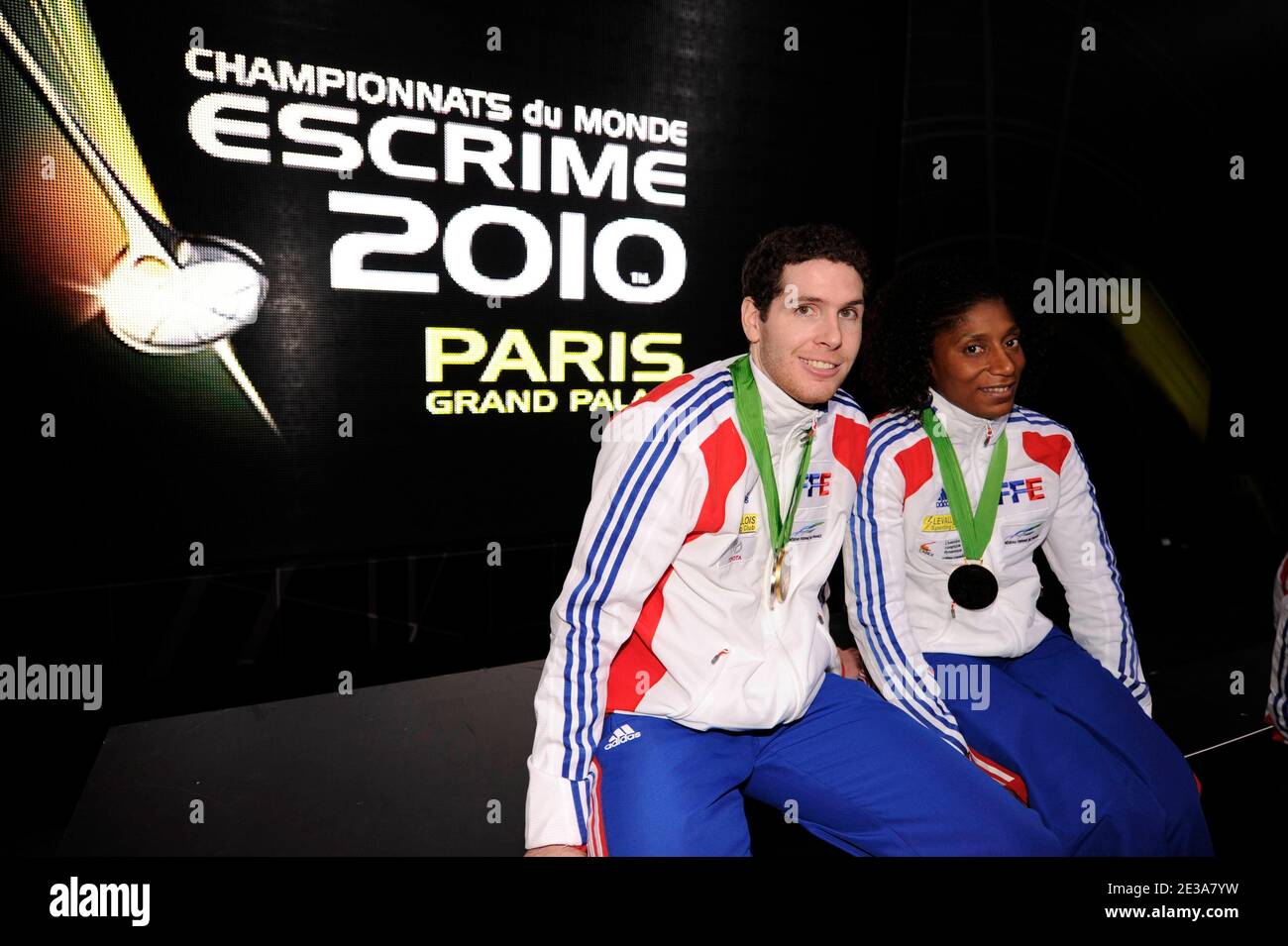 France's Gauthier Grumier and Maureen Nisima at the Fencing World ...