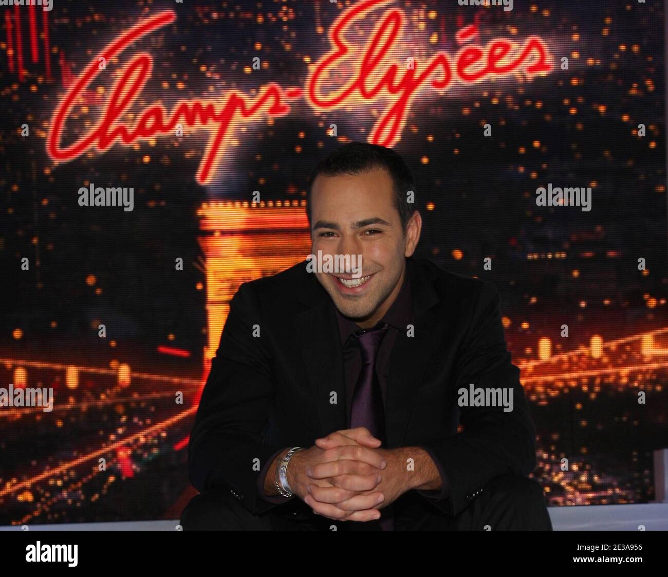EXCLUSIVE. Michael Moreno poses backstage during French TV show Champs ...