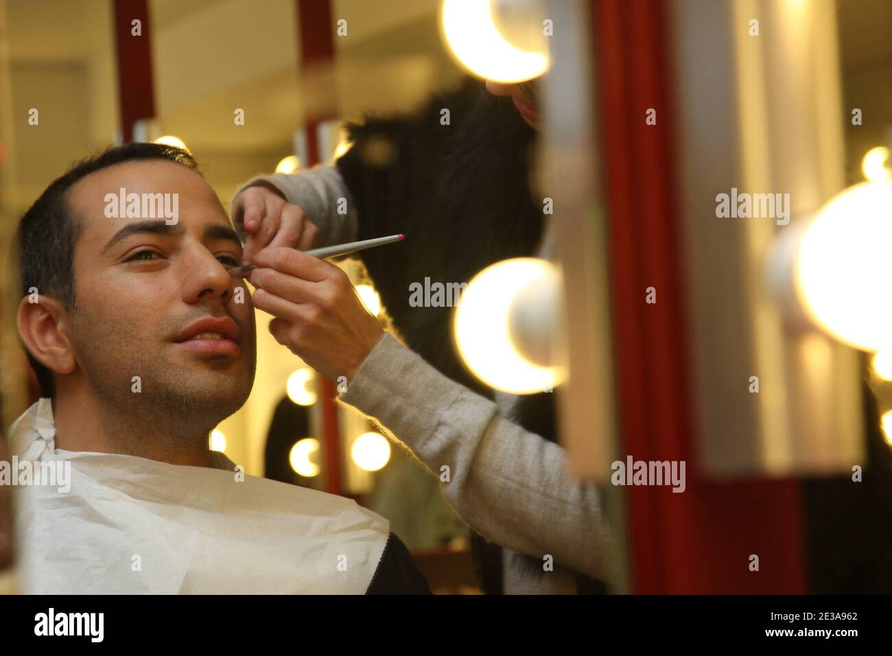 EXCLUSIVE. Michael Moreno poses backstage during French TV show Champs ...