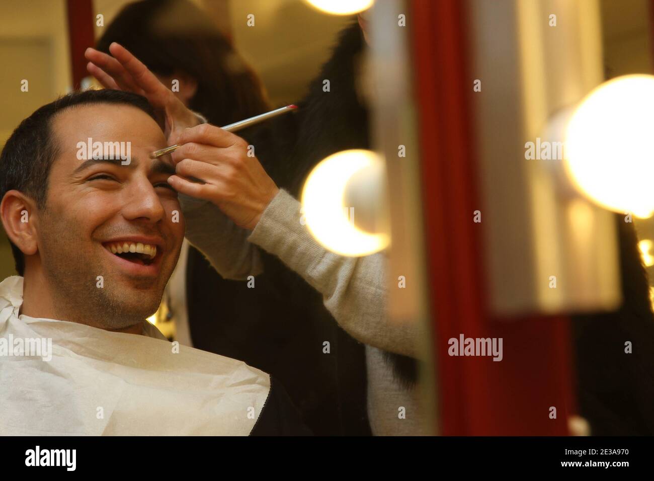 EXCLUSIVE. Michael Moreno poses backstage during French TV show Champs ...