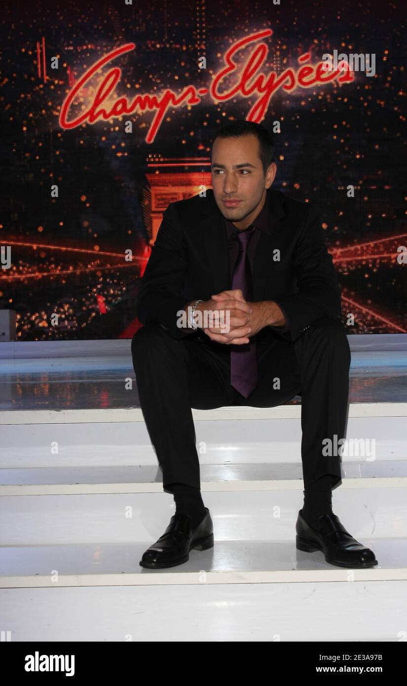 EXCLUSIVE. Michael Moreno poses backstage during French TV show Champs ...