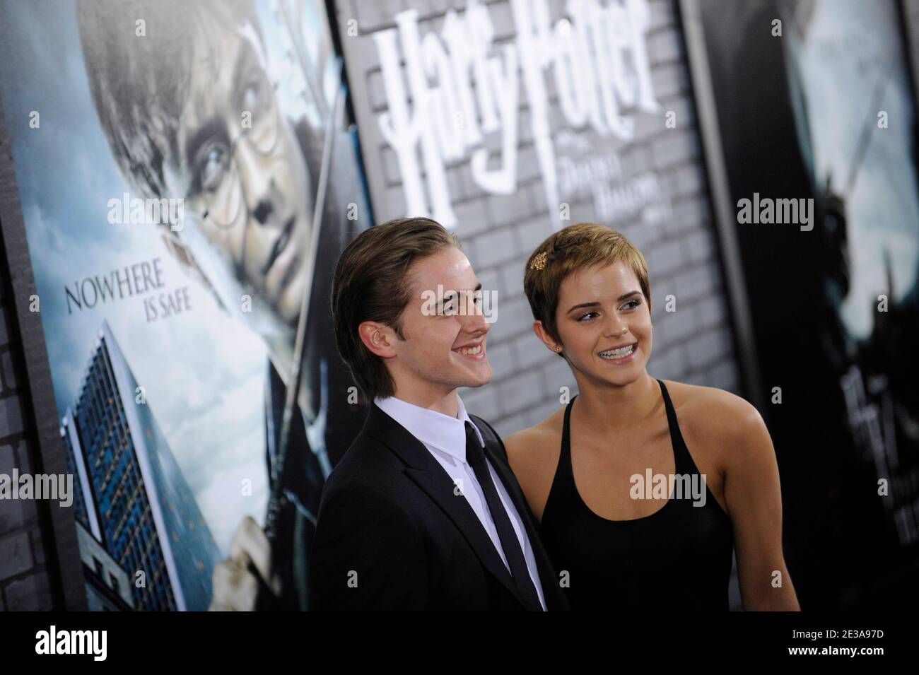 Emma Watson (R) and brother Alex Watson attend the premiere of 'Harry ...