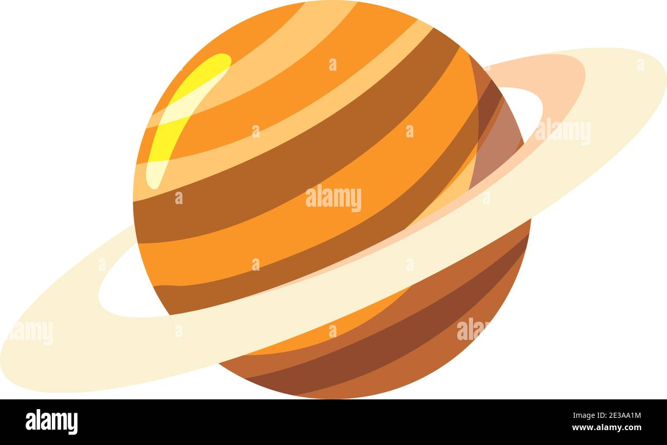 space saturn planet galaxy solar system cartoon icon white background ...