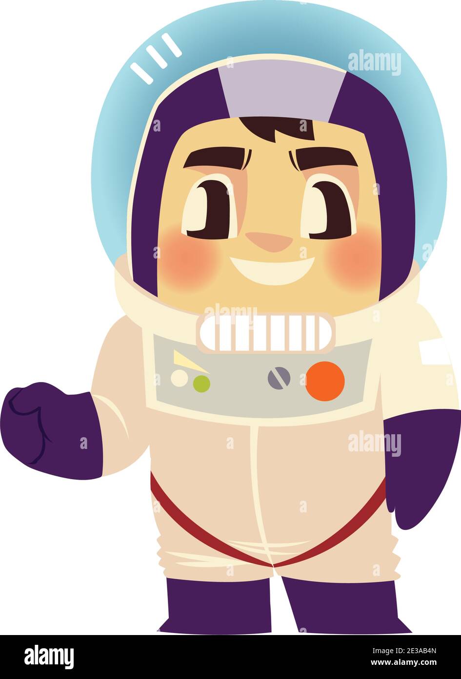 space astronaut character with spacesuit and helmet cartoon vector ...