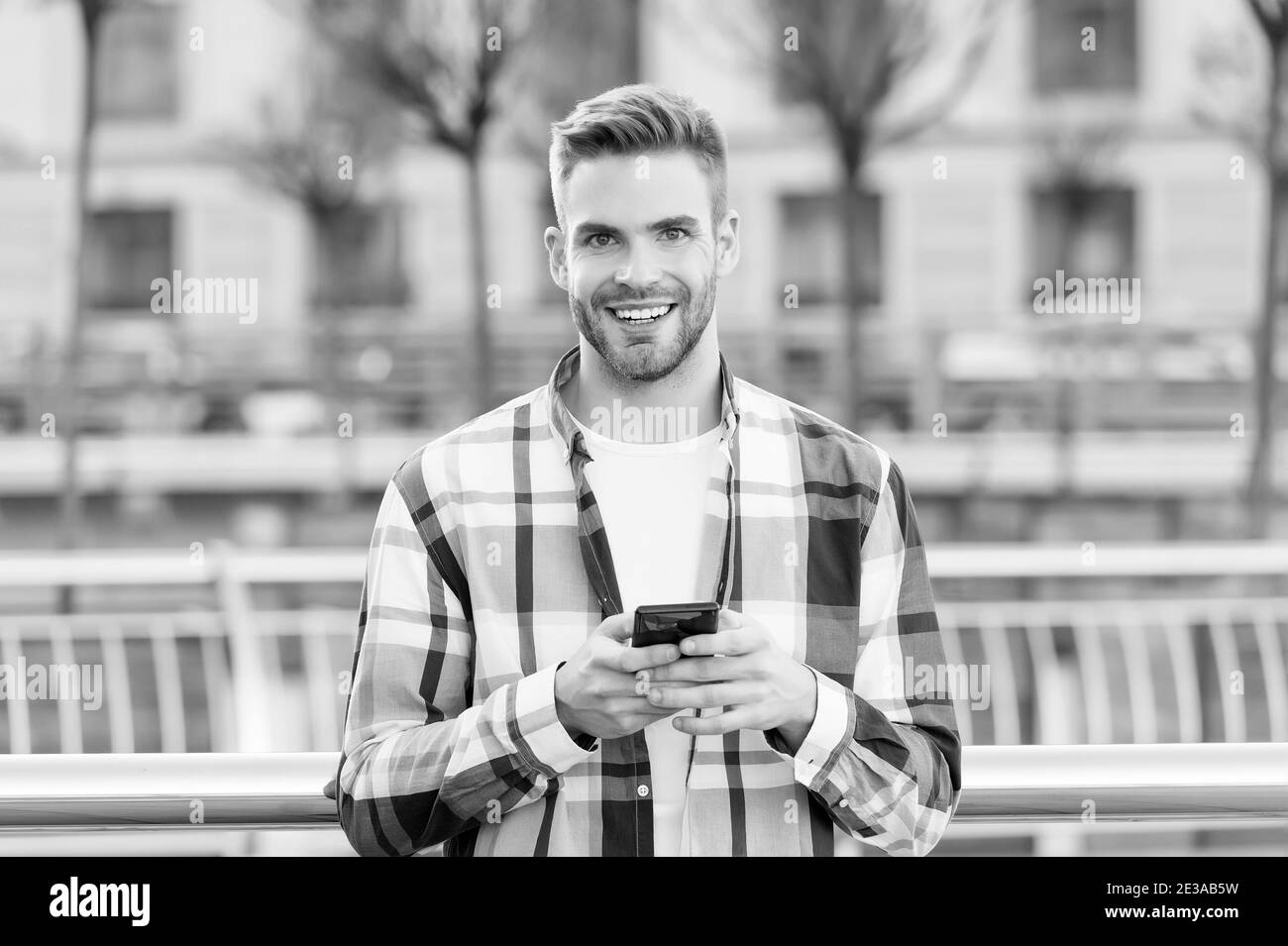 Using personal device Black and White Stock Photos & Images - Alamy