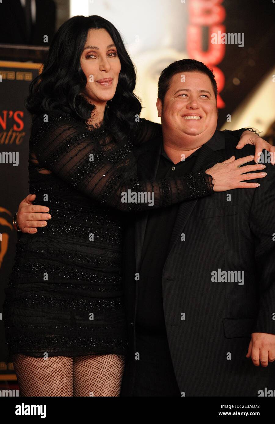 Cher, here with her son Chaz Salvatore Bono, is honored with a hand and ...