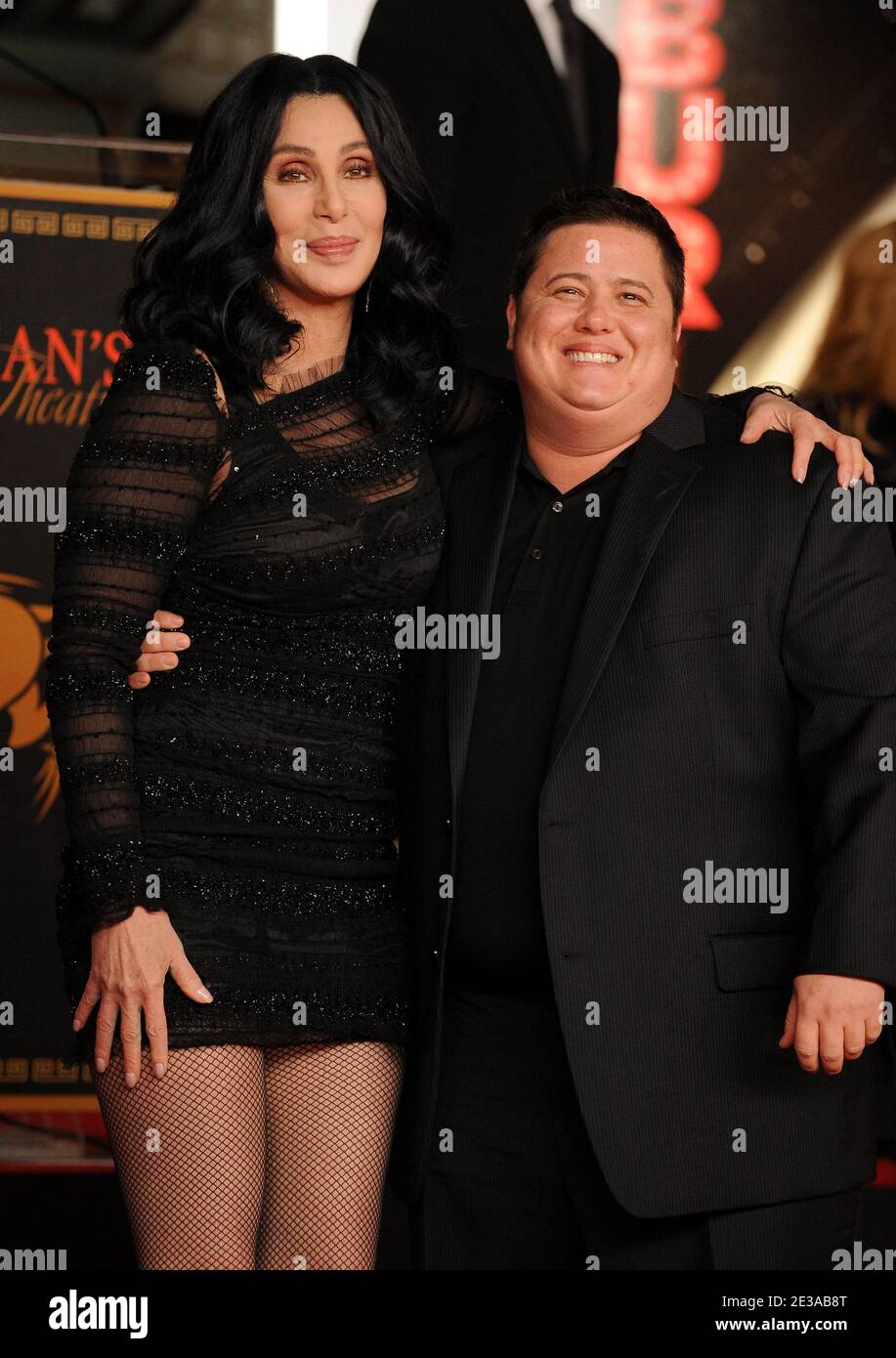 Cher, here with her son Chaz Salvatore Bono, is honored with a hand and ...