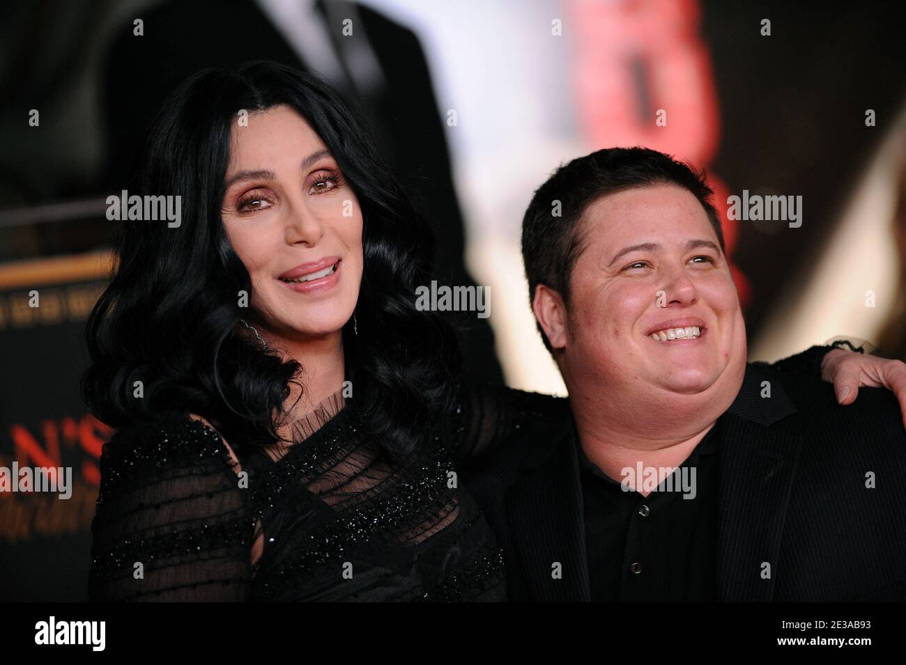 Cher, here with her son Chaz Salvatore Bono, is honored with a hand and ...