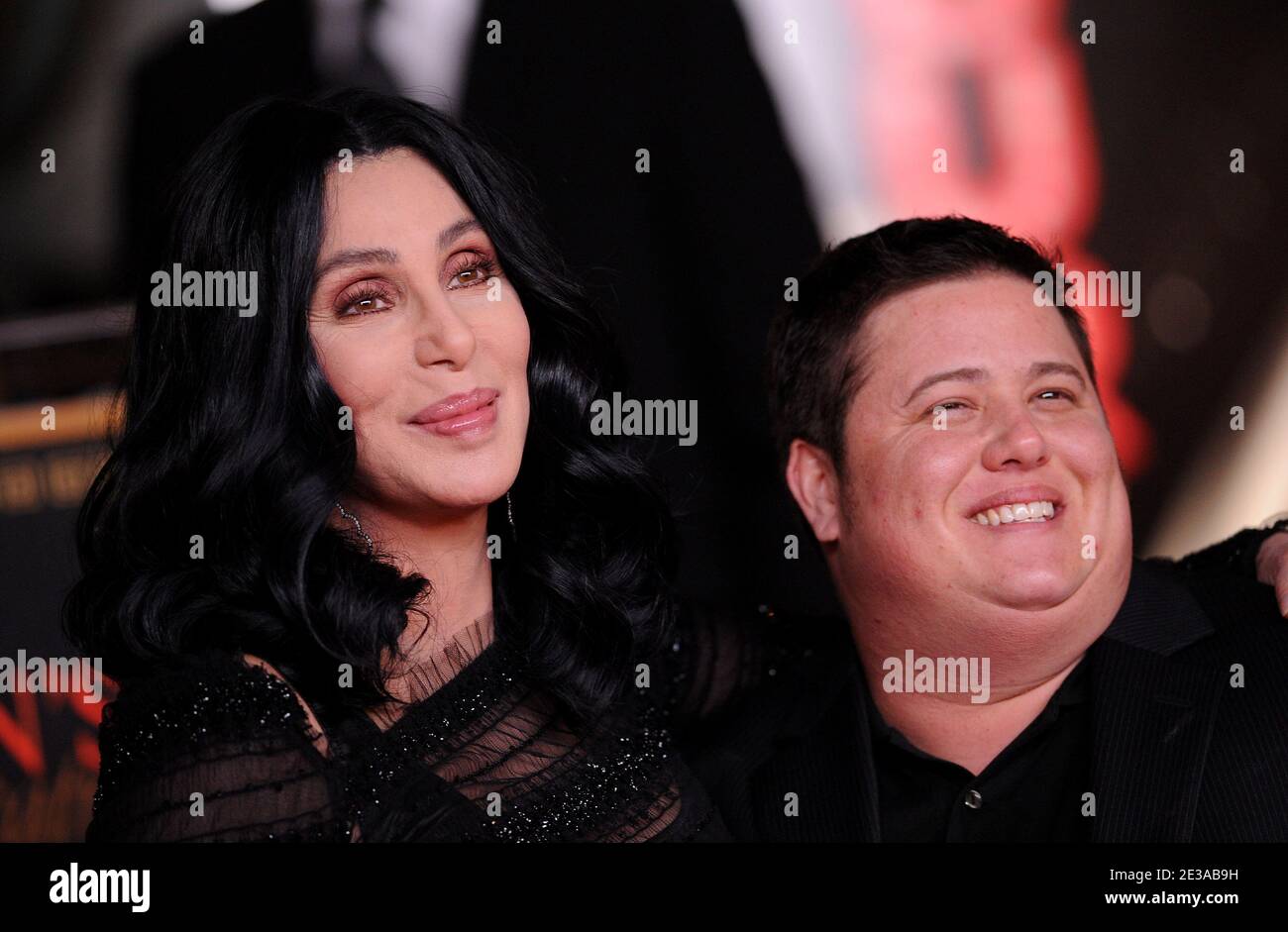 Cher, here with her son Chaz Salvatore Bono, is honored with a hand and ...