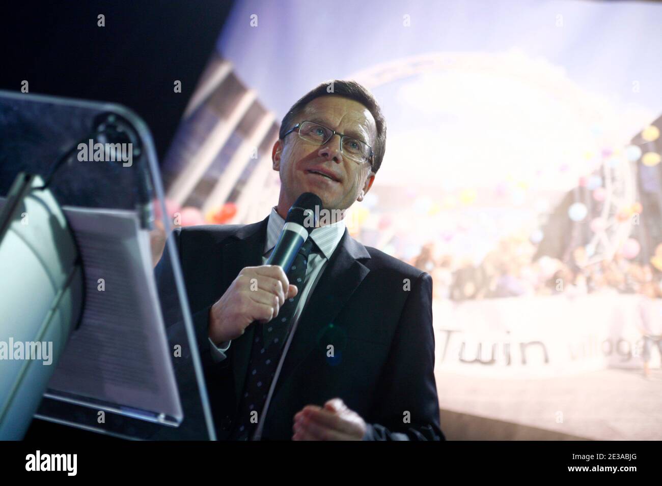 Oxylane CEO Yves Claude during inauguration ceremony of Domyos ...