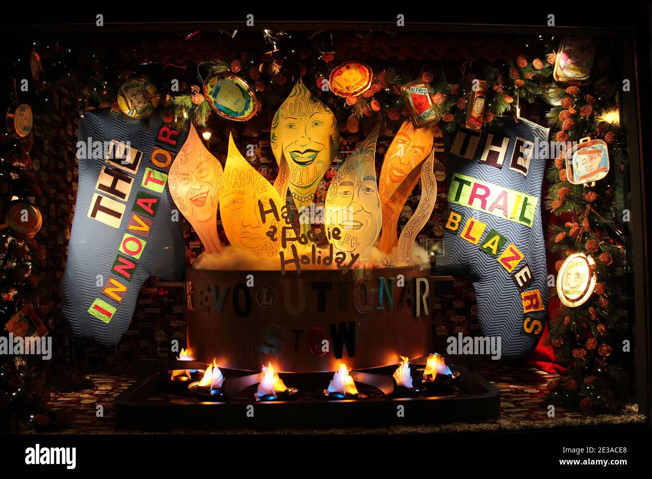 Christmas window display at Barney's department store on Madison Avenue ...