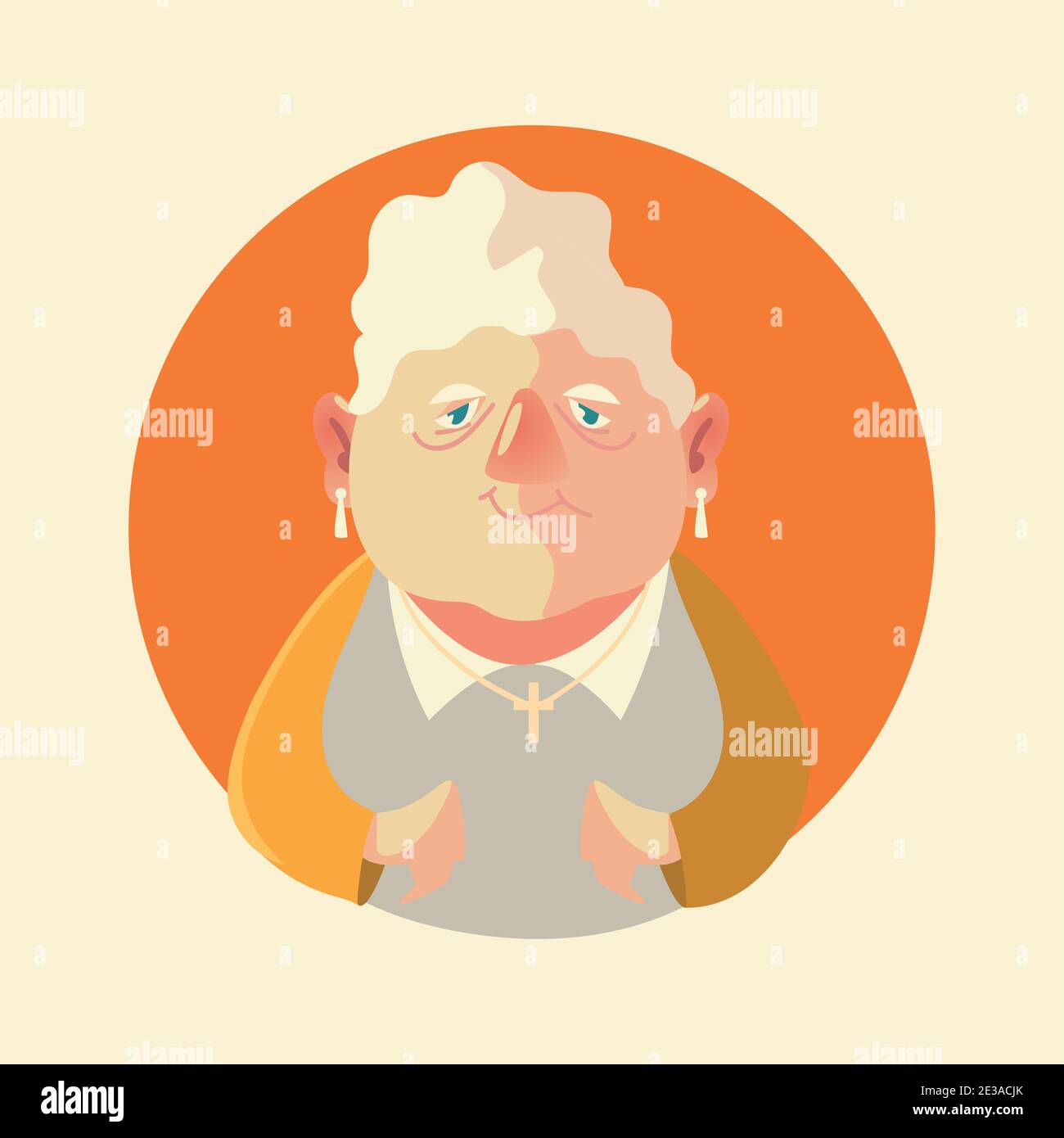 cute elderly woman, grandmother female senior cartoon vector ...